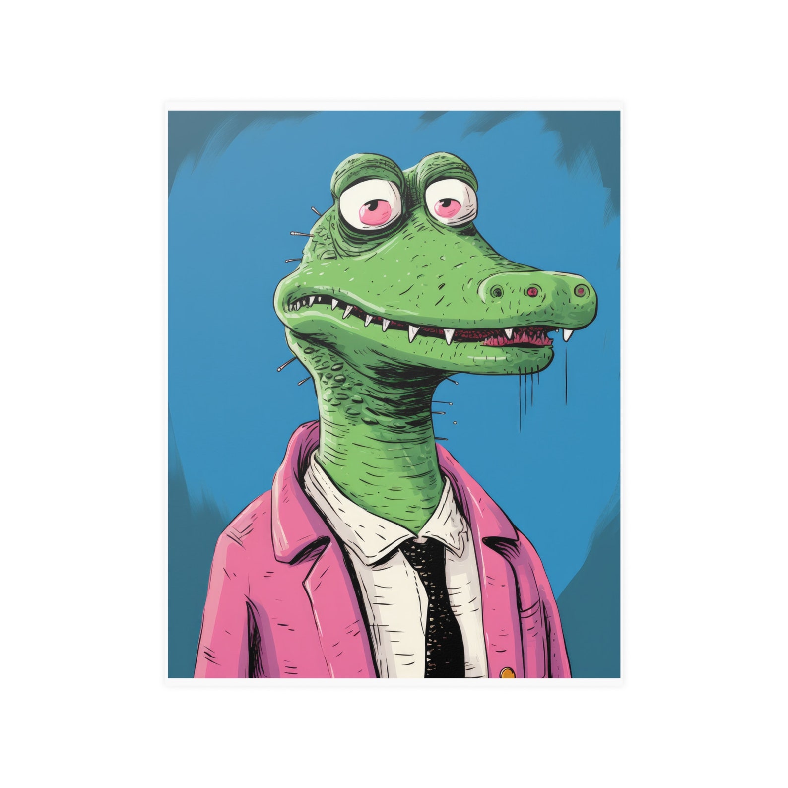Cute Alligator Wall Art Print Alligator Poster, Pink and Green Wall Art ...