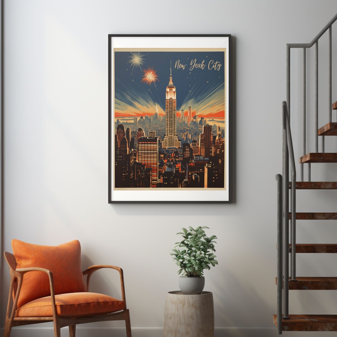 Vintage New York City Wall Art Retro NYC Poster Print - Etsy