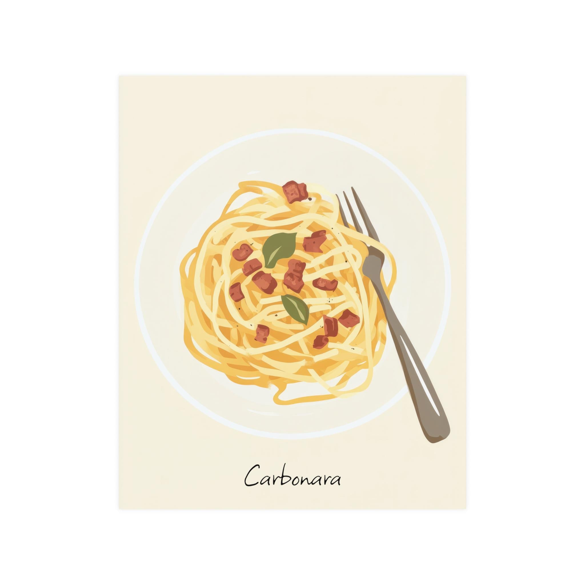 Pasta Carbonara Wall Art Carbonara Poster, Italian Food Wall Art ...