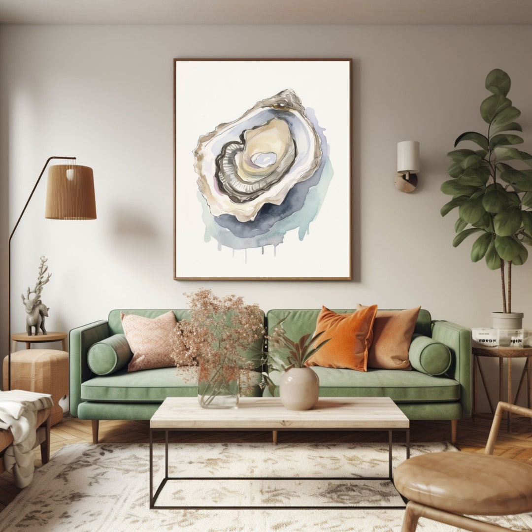 Oyster Wall Art Oyster Poster Watercolor Oyster Print - Etsy