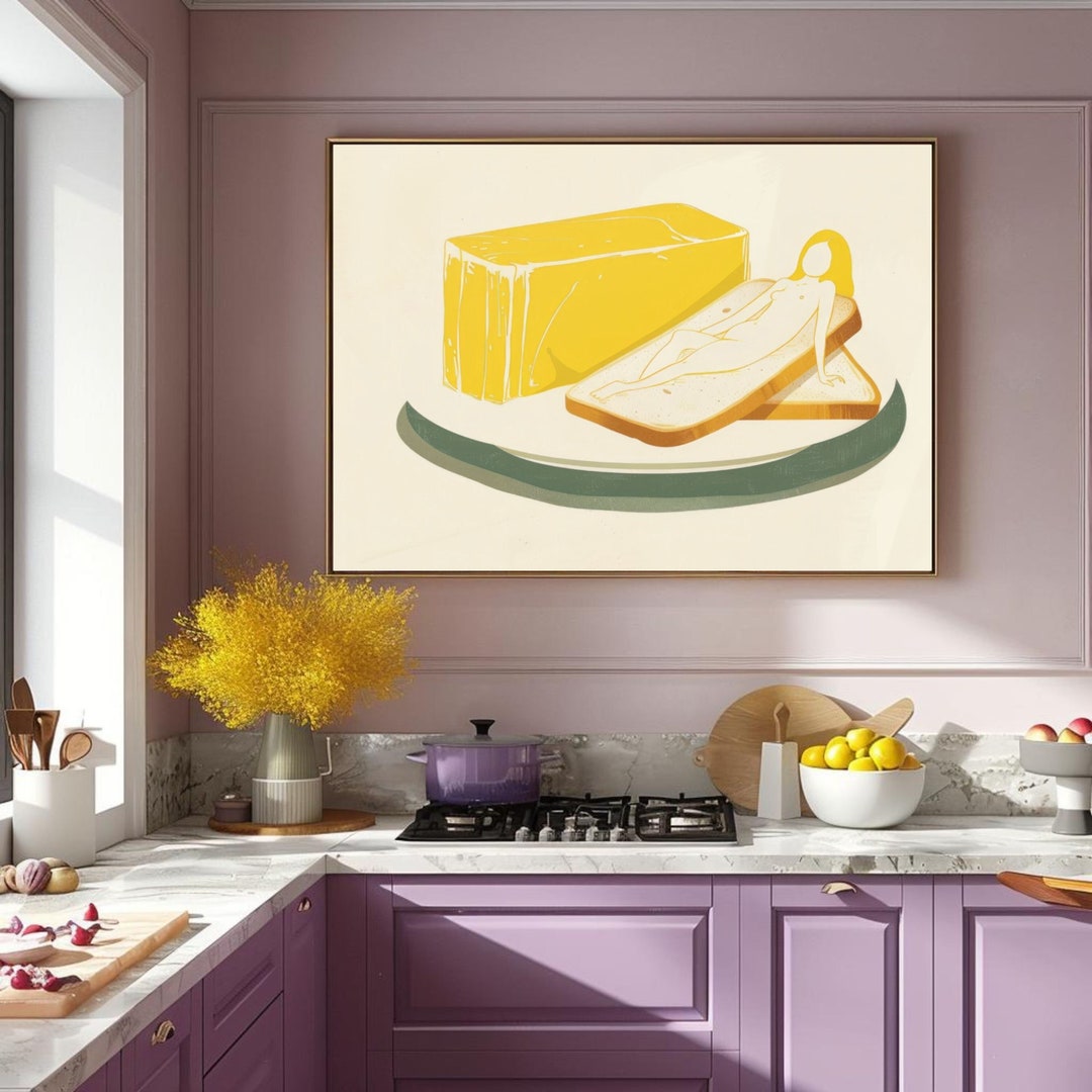 Butter Girl Bread and Butter Wall Art Buttered Toast Poster Butter ...