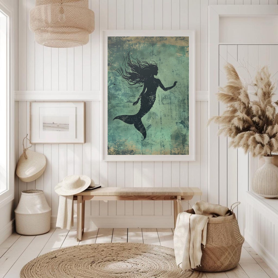 Vintage Mermaid Wall Art Mermaid Poster Print - Etsy