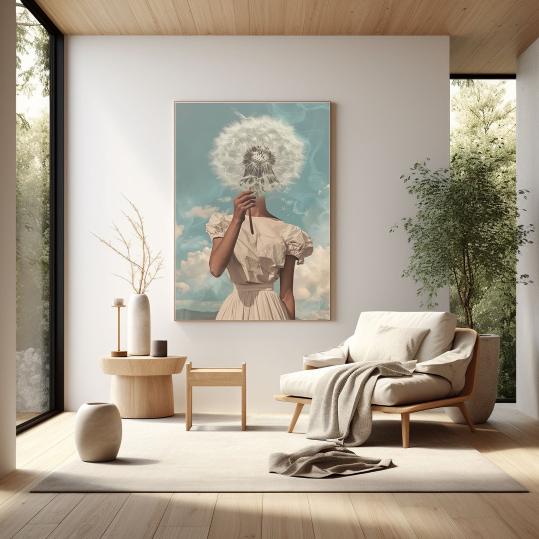 Dandelion Collage Wall Art Dandelion Wall Art Romantic Girl Poster ...