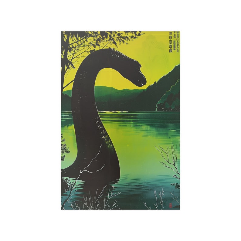 Vintage Loch Ness Monster Poster Japan Wall Art Vintage Japan Poster Loch Ness Print Nessie Wall ...