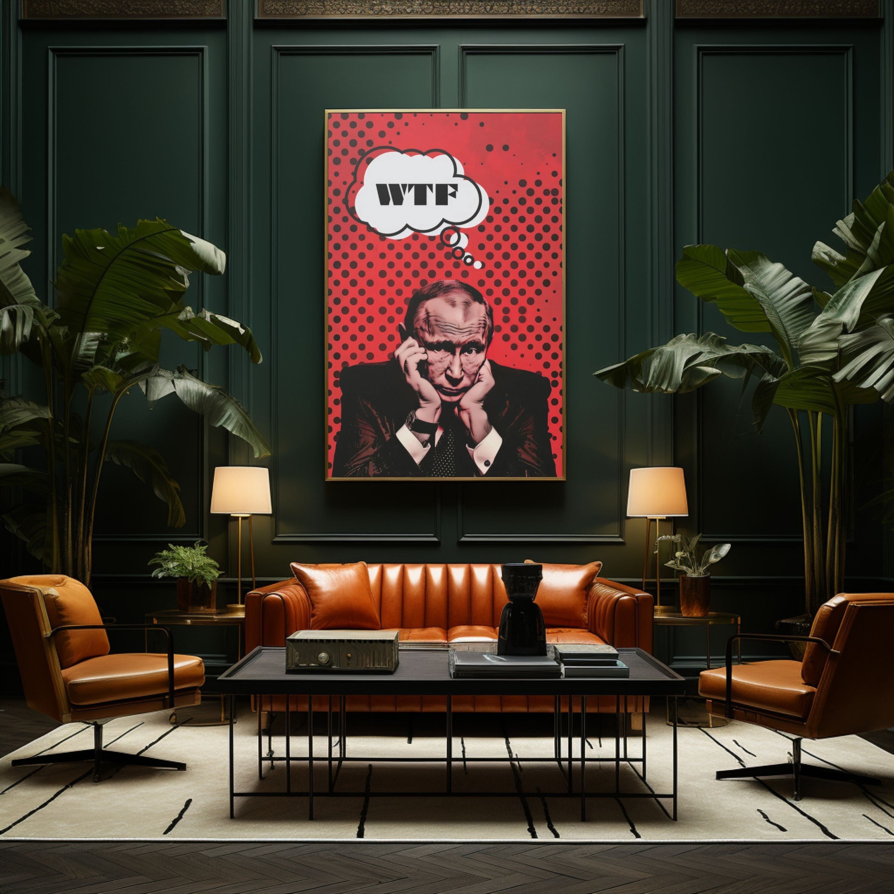 WTF Putin Wall Art Putin Popart Poster Print Funny Putin Poster Russia ...