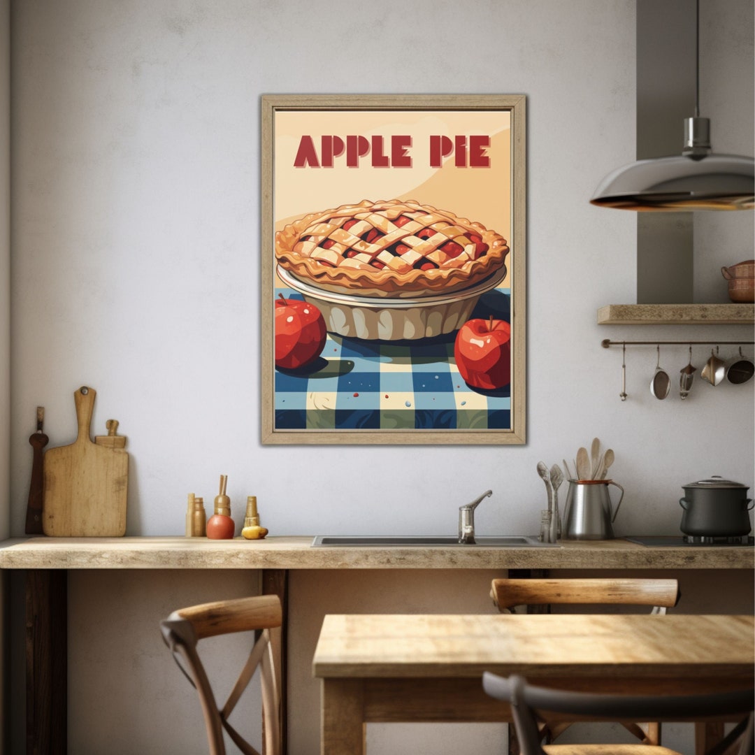 Retro Style Apple Pie Poster, Bauhaus Apple Pie Wall Art - Etsy