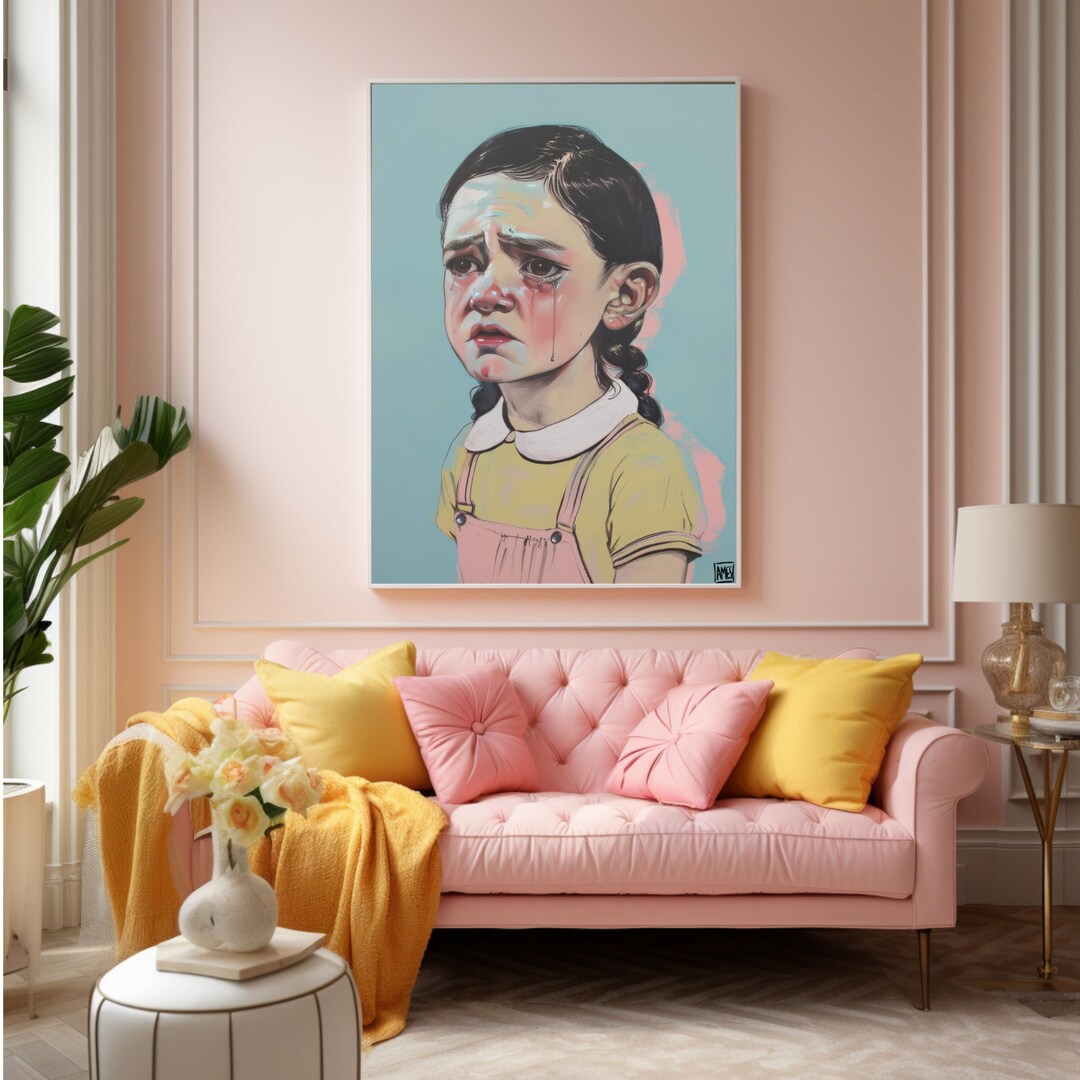 Crying Girl Wall Art Girl Painting by Anastasia Ames Crying Poster ...