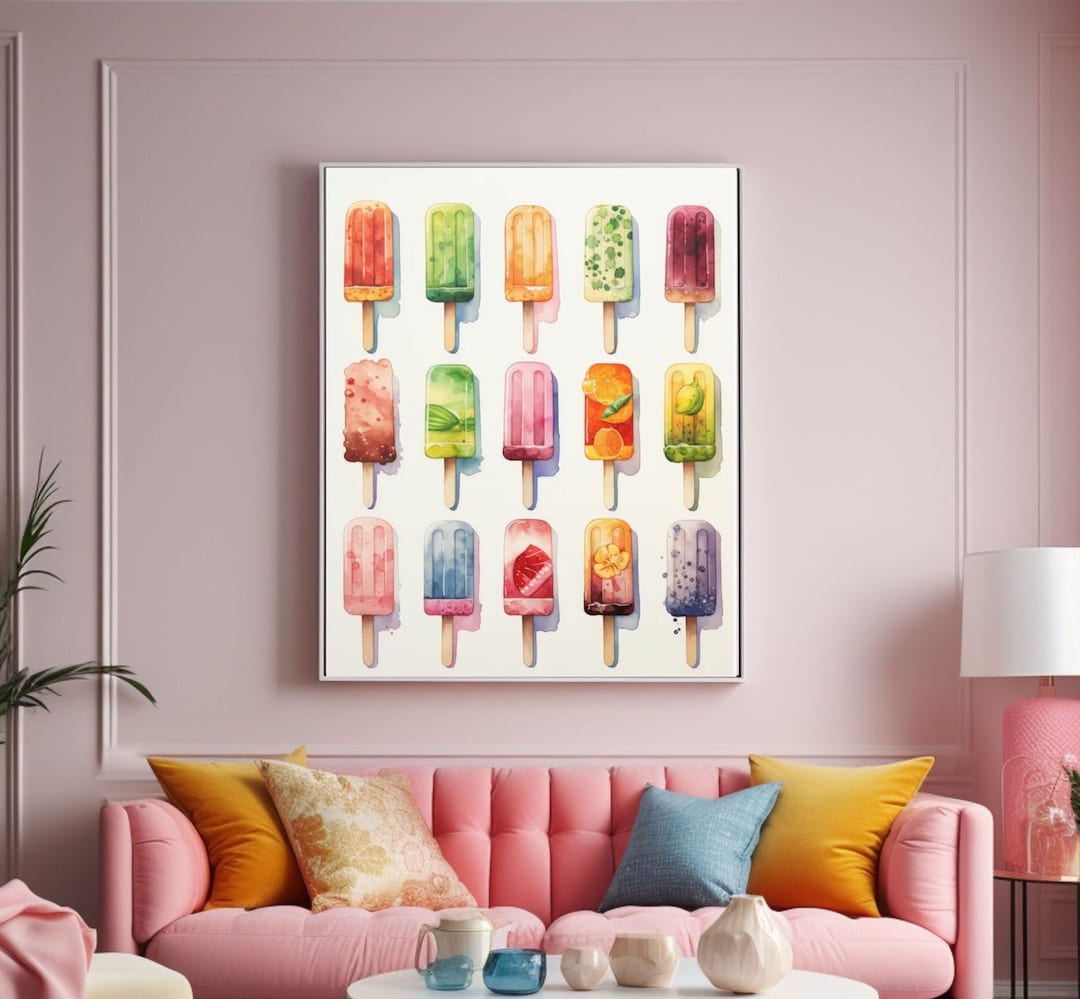 Popsicles Wall Art Preppy Room Decor Pop Art Poster - Etsy