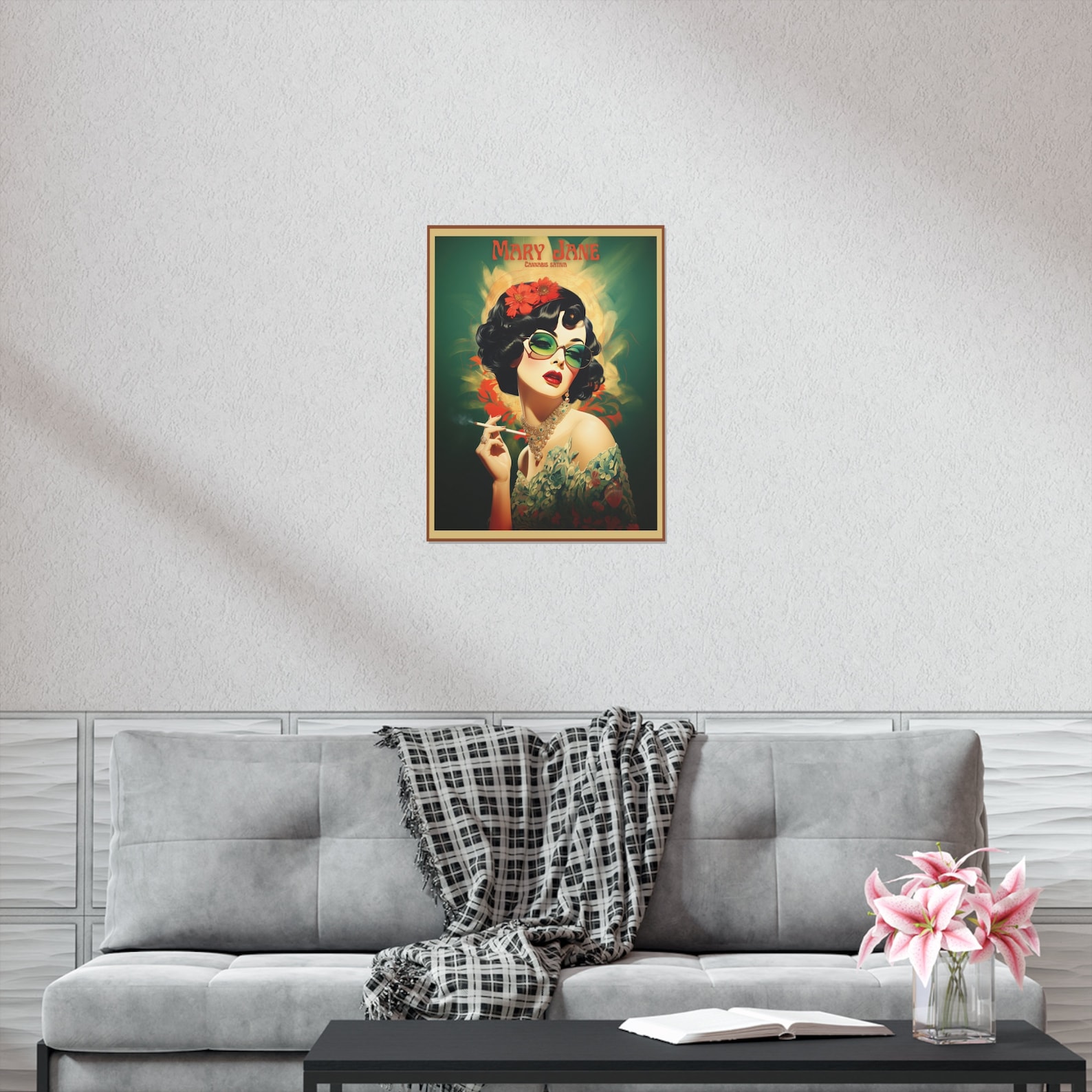 Vintage Marijuana Poster Retro Bohemian Wall Art, Cannabis Dispensary ...