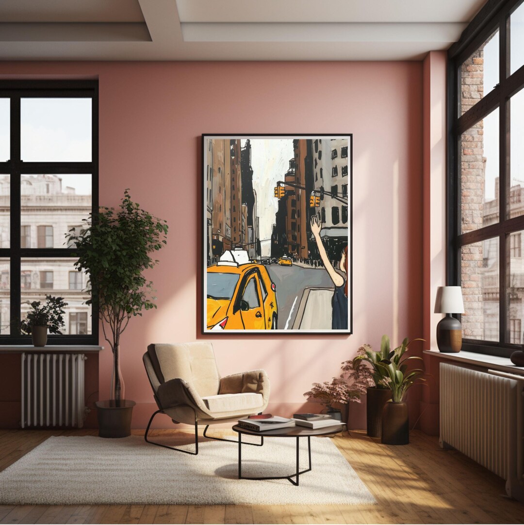 NYC Wall Art New York Taxi Poster NYC Cab Wall Art New York Taxi Wall ...