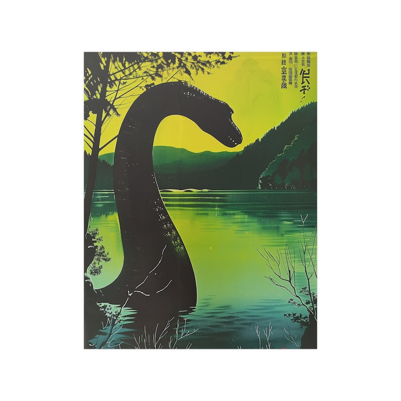 Vintage Loch Ness Monster Poster Japan Wall Art Vintage Japan Poster Loch Ness Print Nessie Wall ...