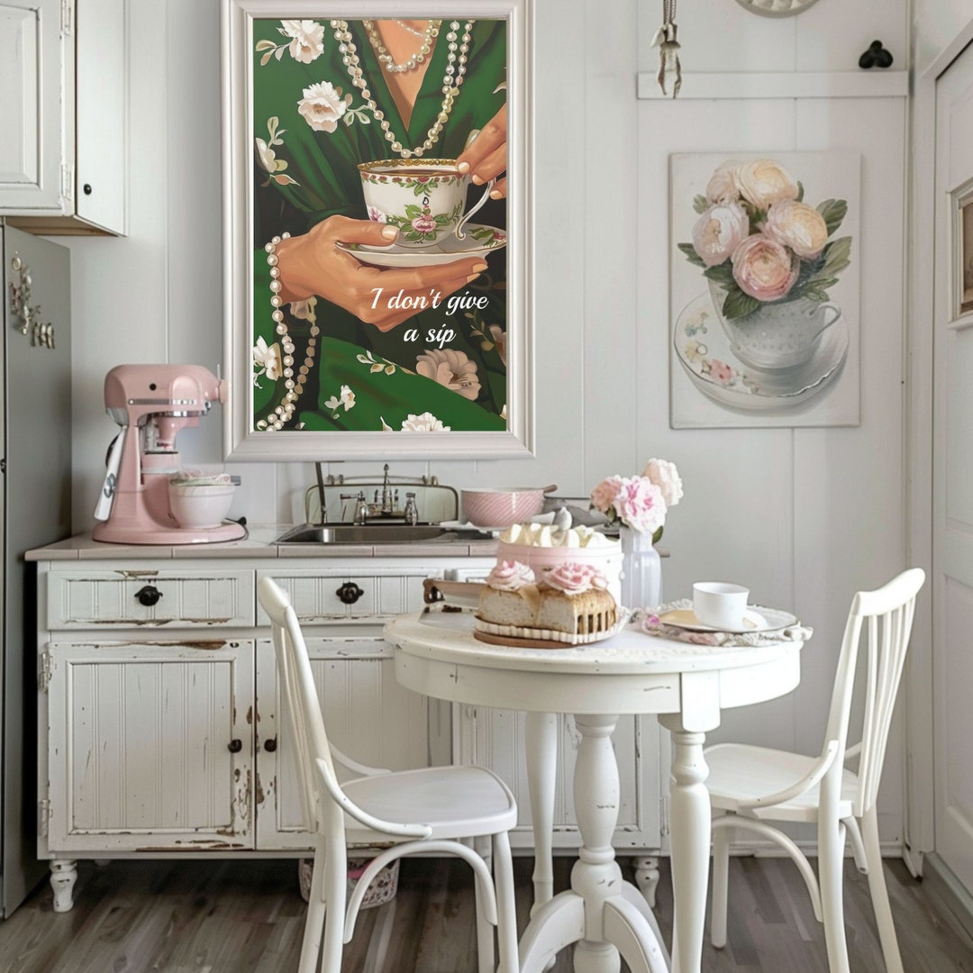 I Don't Give a Sip Teacup Wall Art Teacup Fully Poster Tea Drinking ...