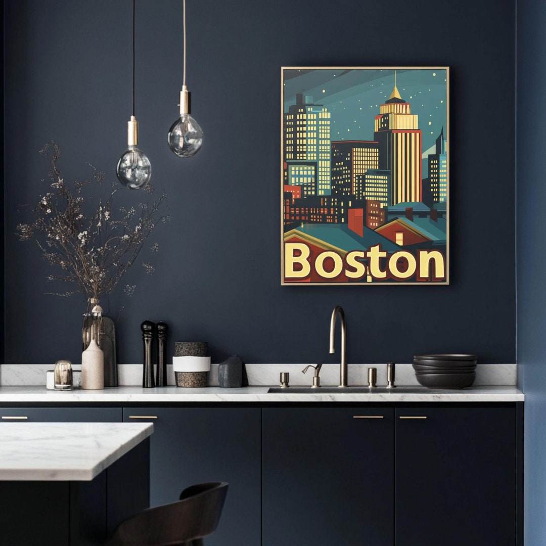 Retro Boston Wall Art Boston Poster Boston Print Vintage Boston Poster ...