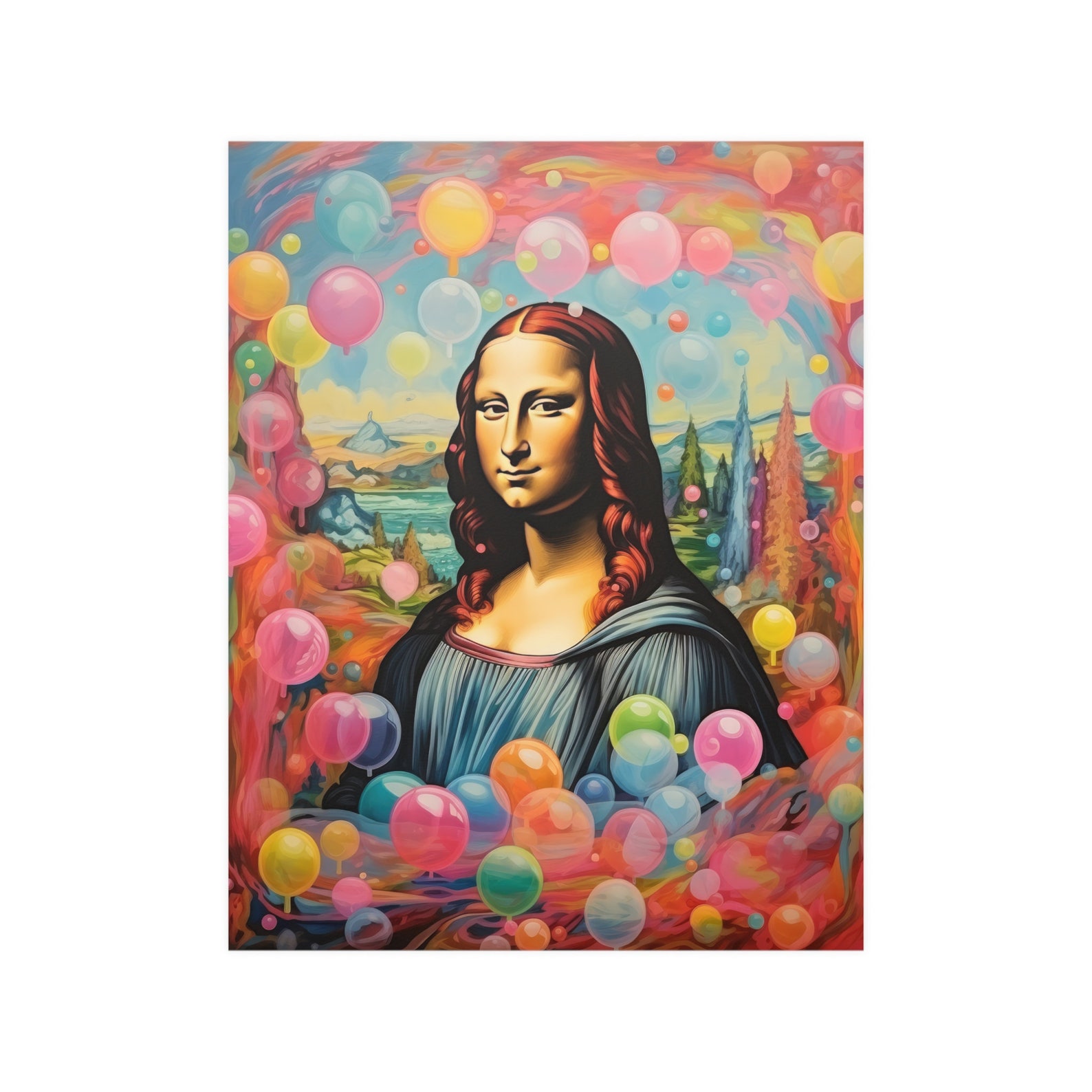 Mona Lisa Wall Art Mona Lisa With Balloons Pop Art Poster Monalisa ...