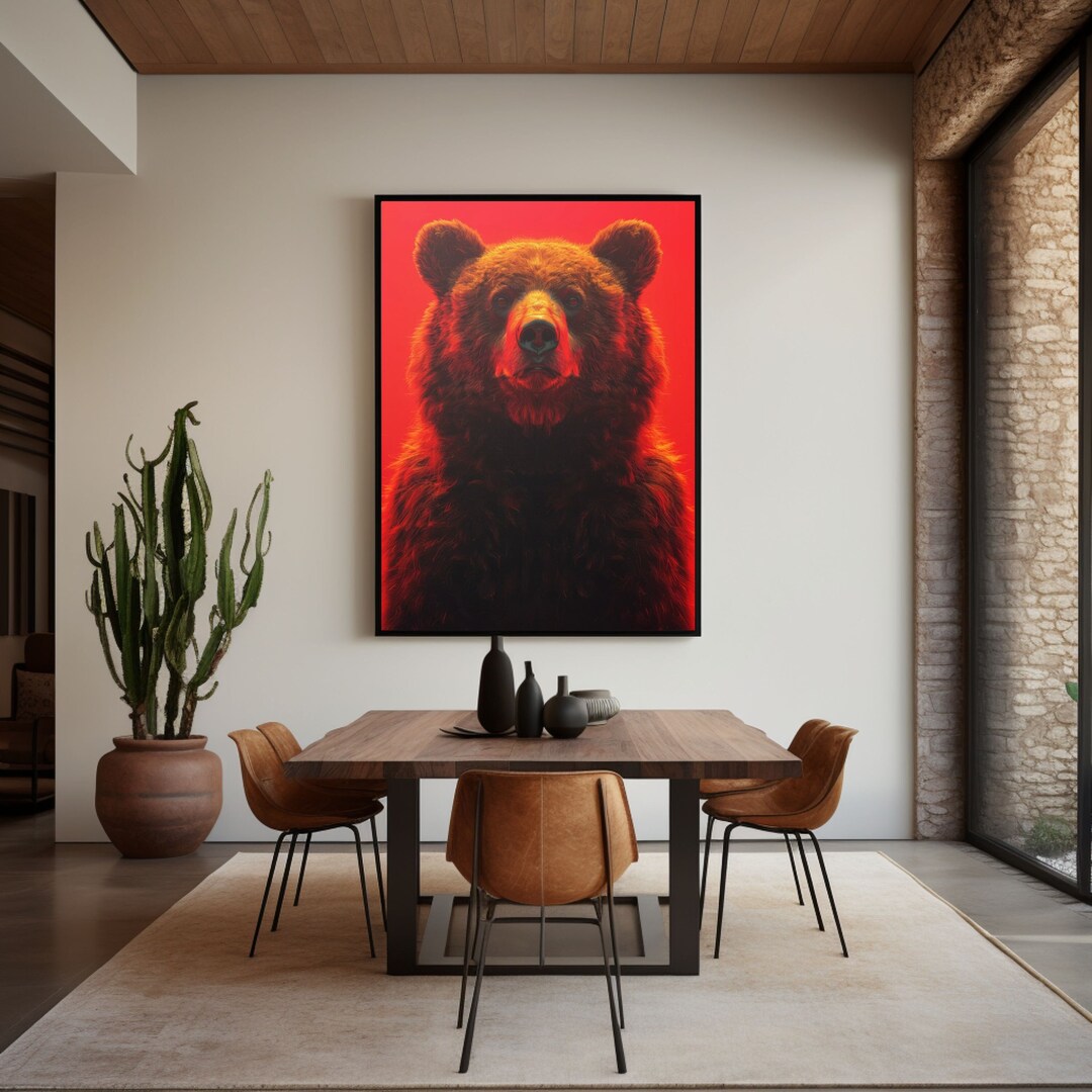 Brown Bear Wall Art Bear Poster Grizzly Bear Print - Etsy