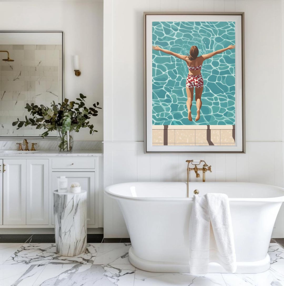 Swimming Pool Wall Art Swimming Poster Summer Print Swimming Wall Art ...