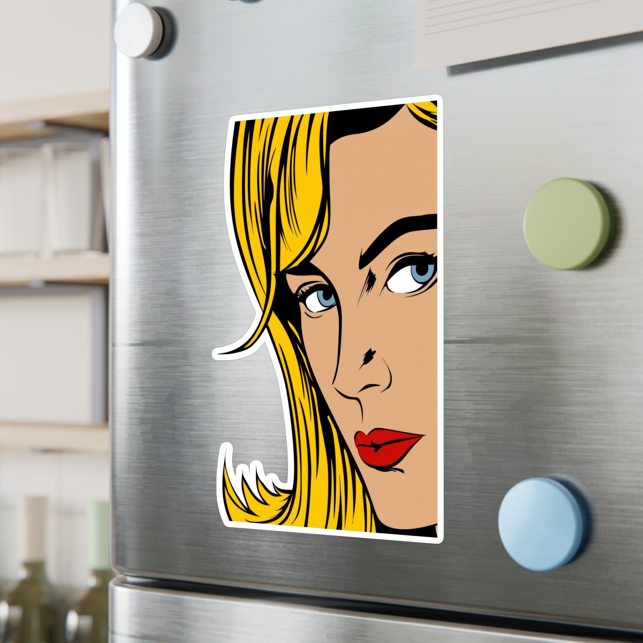 Retro Blonde Girl Vinyl Decal Vintage Style Sticker Decal Pop Art ...