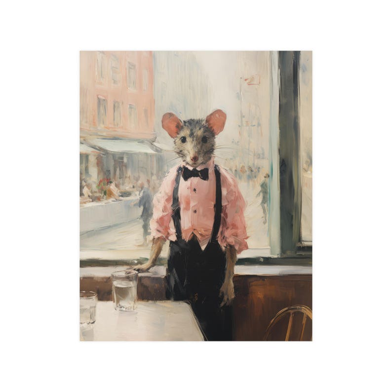 A Table for Two Wall Art Waiter Poster Restaurant Wall Art Cafe Poster ...