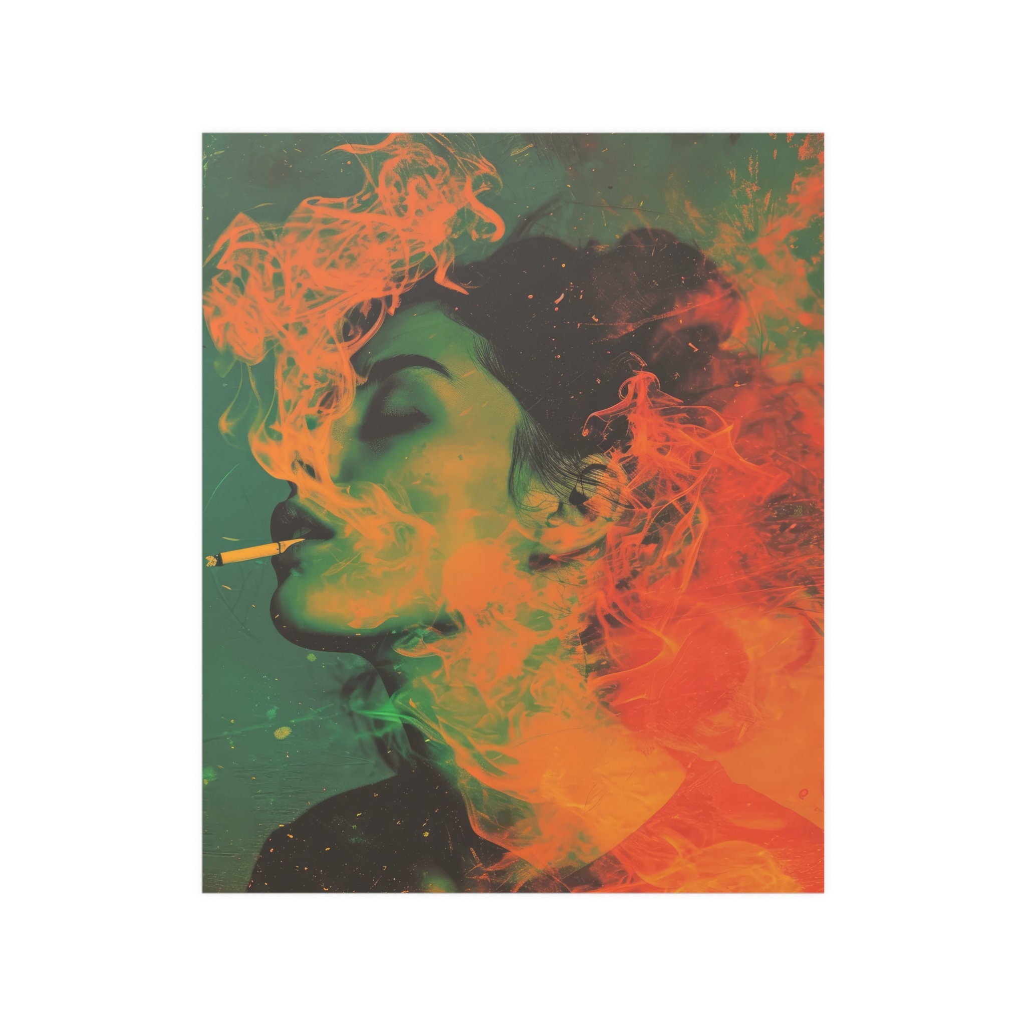 Retro Smoking Girl Wall Art Smoking Wall Art Poster Marijuana Wall Art ...