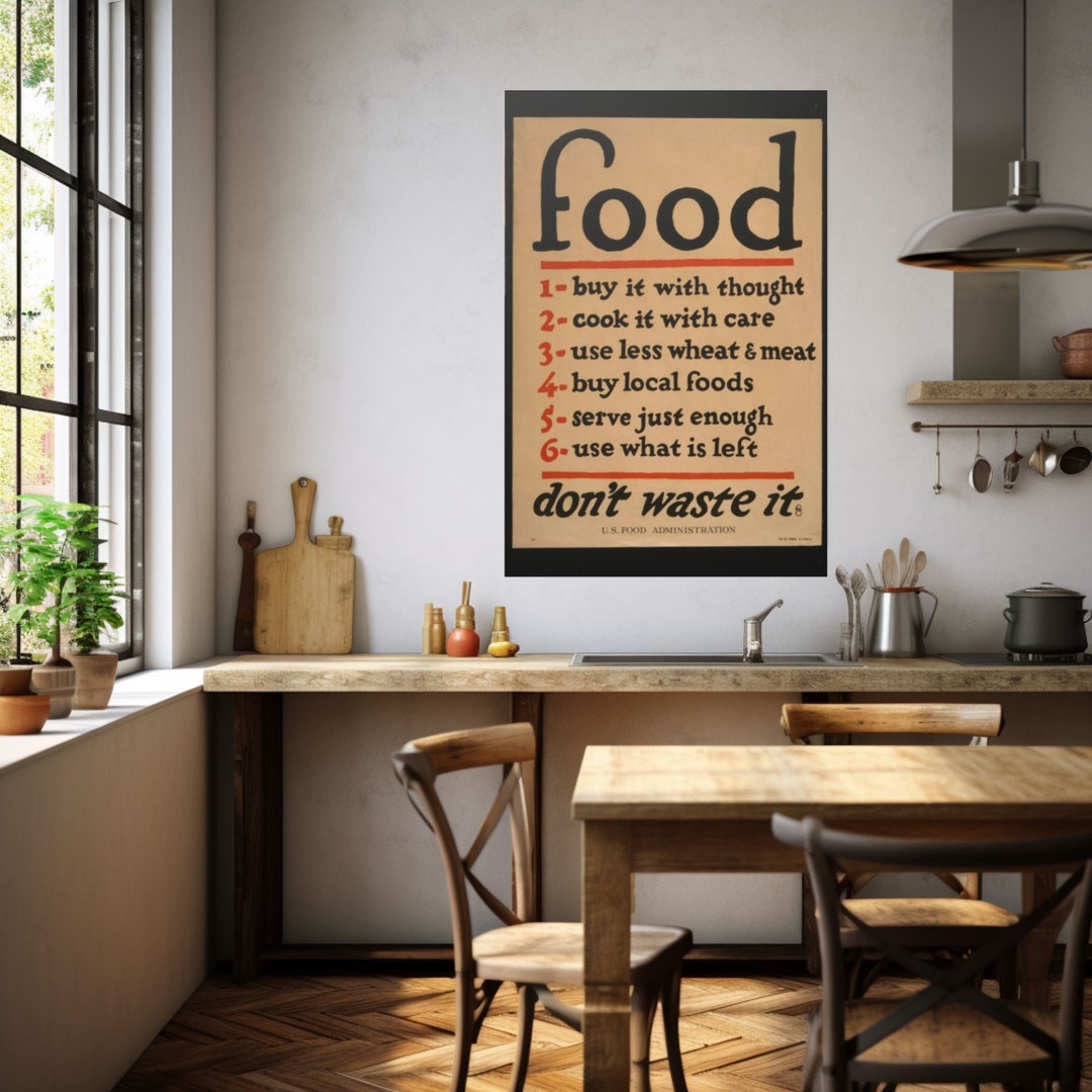 Food Retro Poster US Food Administration Vintage Poster Retro Food ...