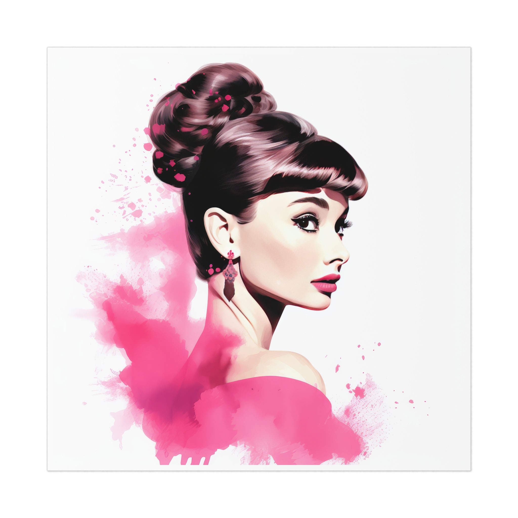 Audrey Hepburn Poster Hot Pink Poster Preppy Art Mauve Pink - Etsy