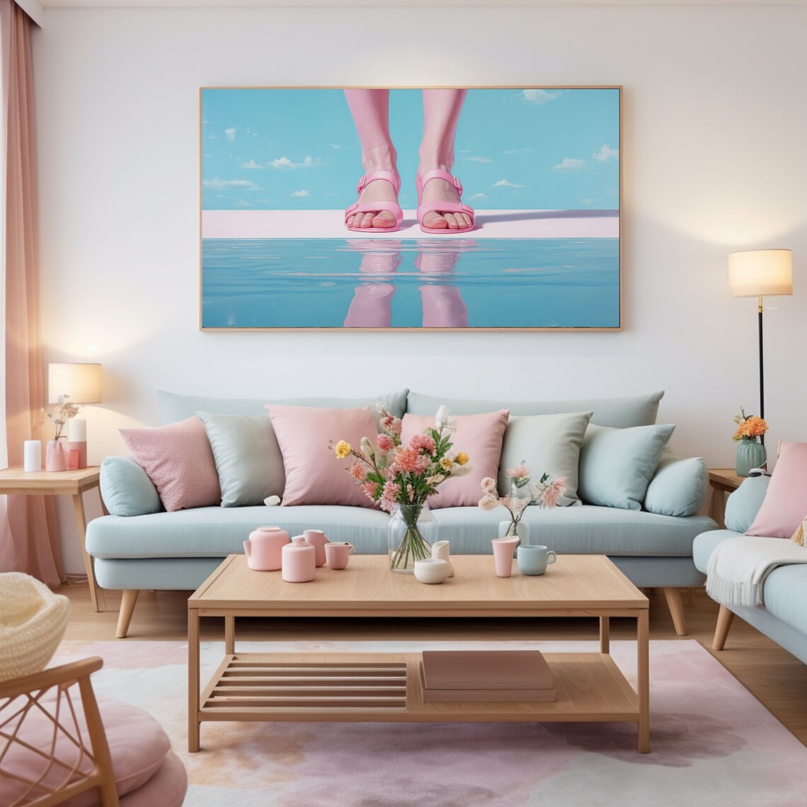 Pink Sandals Girls Feet Poster Feet Wall Art, Light Pink Poster - Etsy