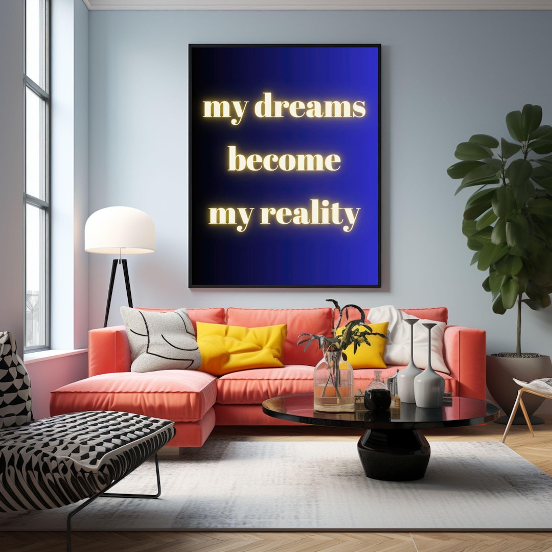 Inspirational Wall Art, Dreams Poster, Motivational Wall Art, Dreams ...