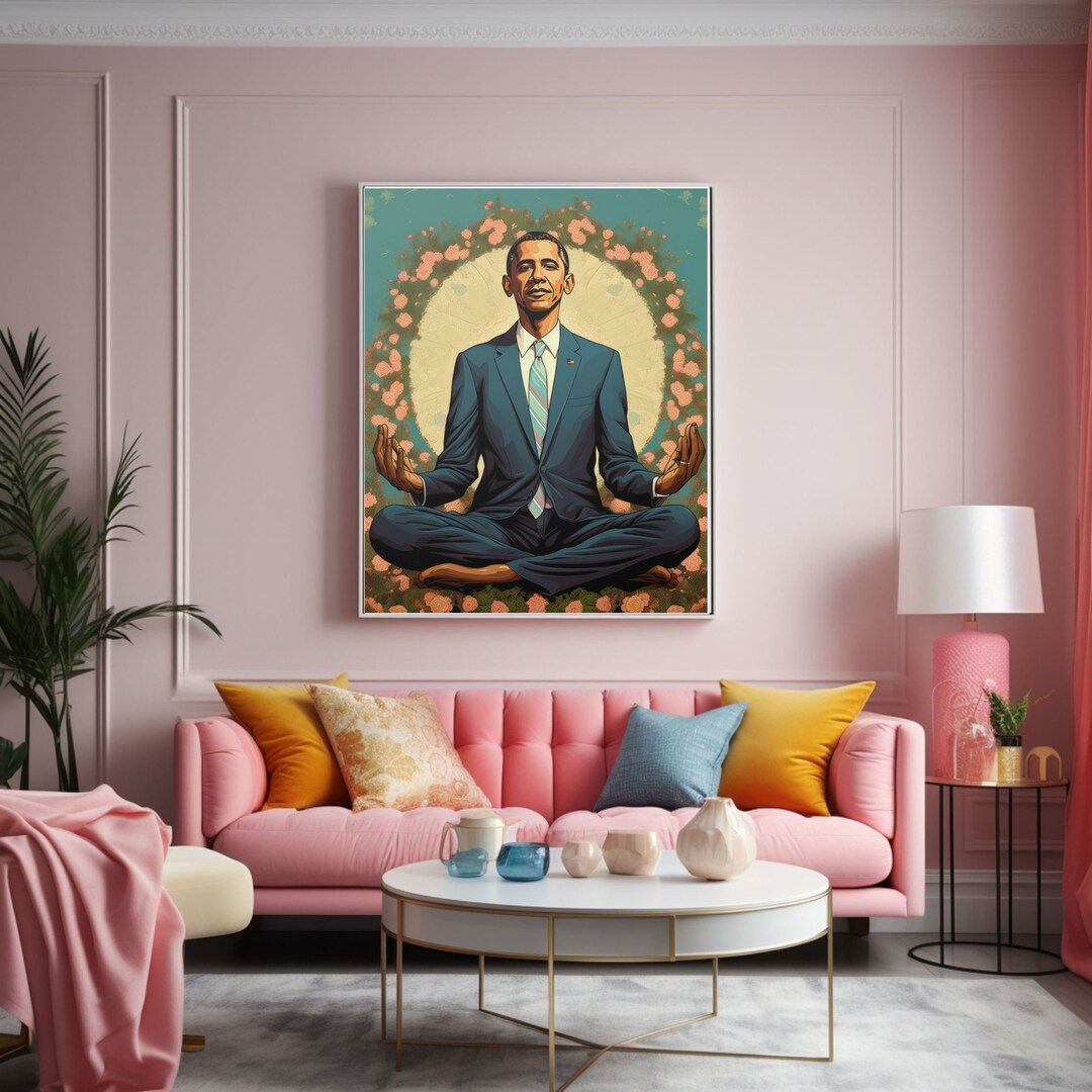 Obama Yoga Poster, Funny Obama Wall Art, Yoga Print - Etsy