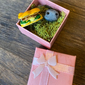 Tiny Snackin' Pebble Pal W/ Random Snack :) Cute, Small Gift for ...
