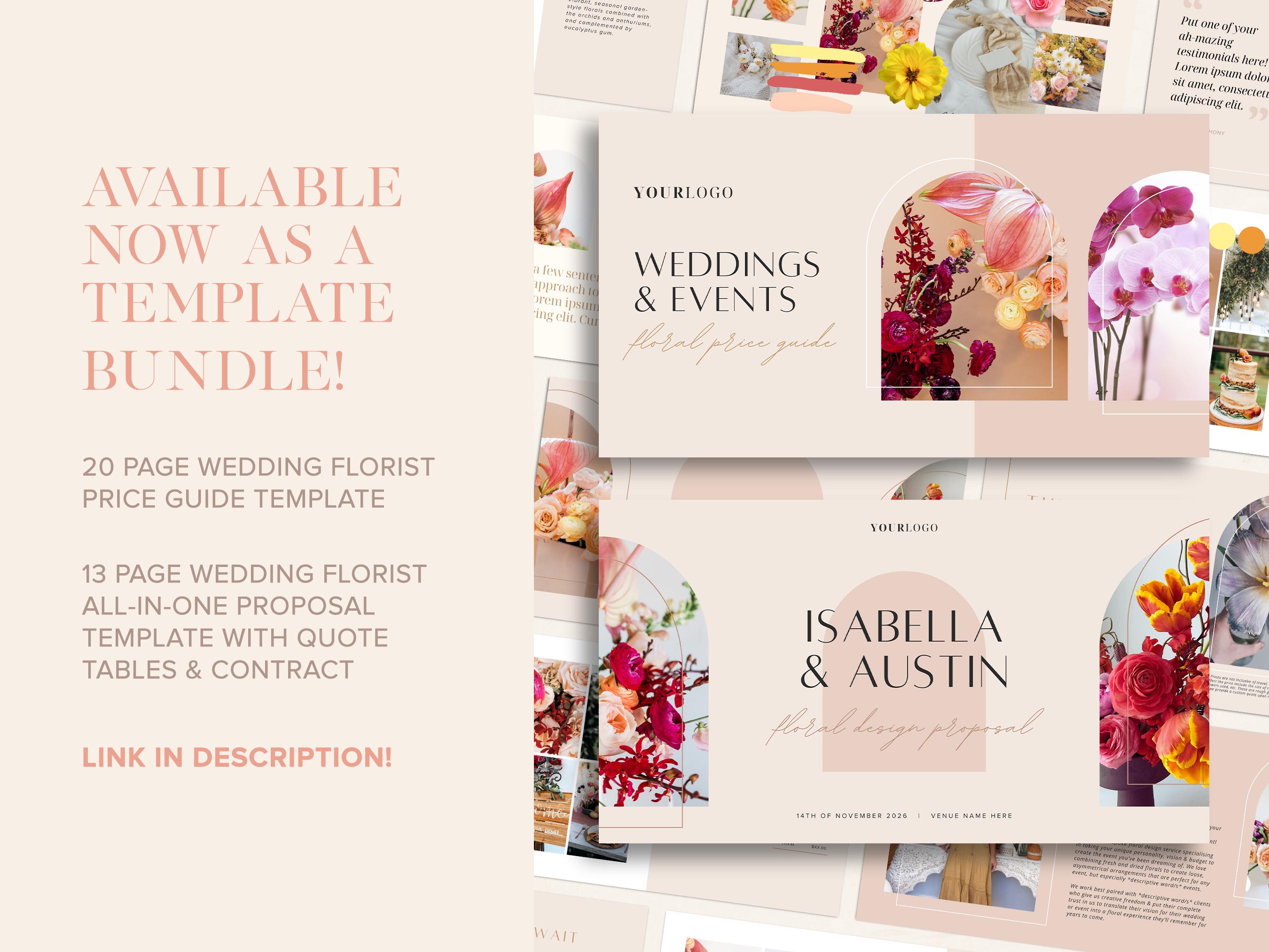 Florist Proposal, Quote & Contract Template All-in-one Client Wedding ...