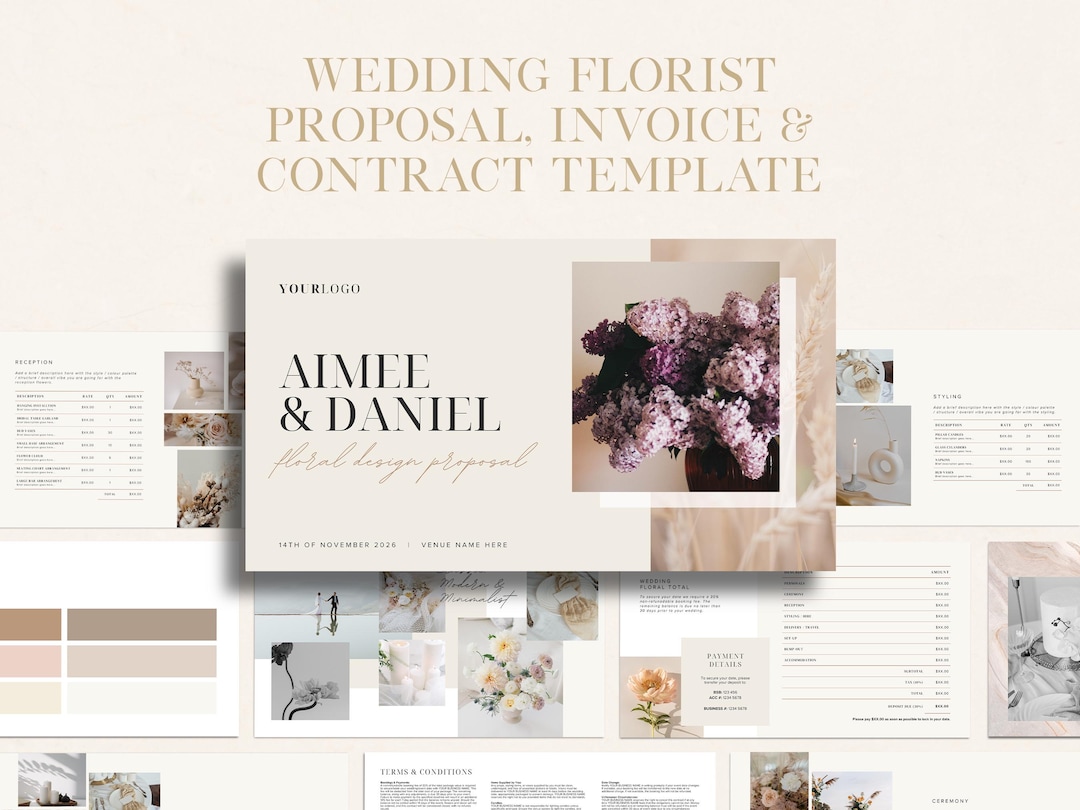 Florist Proposal, Quote & Contract Template | All-in-one Client Wedding ...