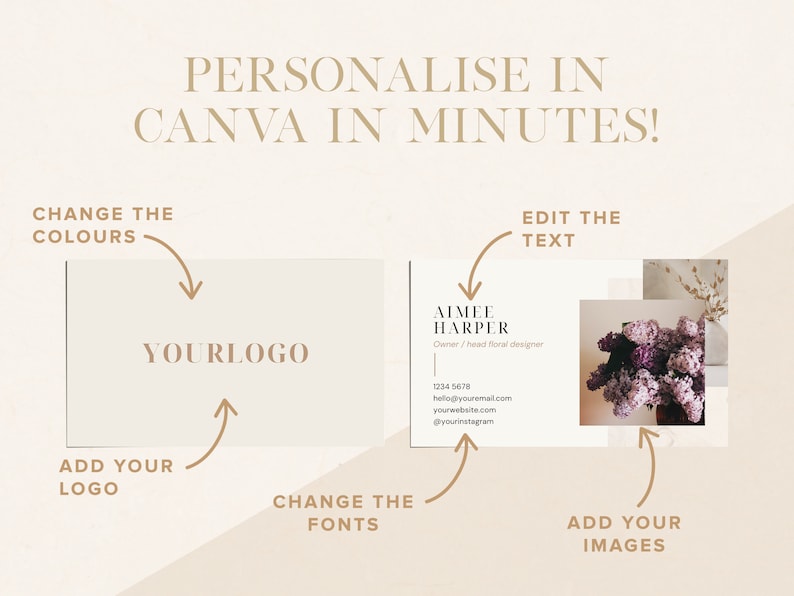 Business Card Canva Template With Images Contemporary Calling Card ...