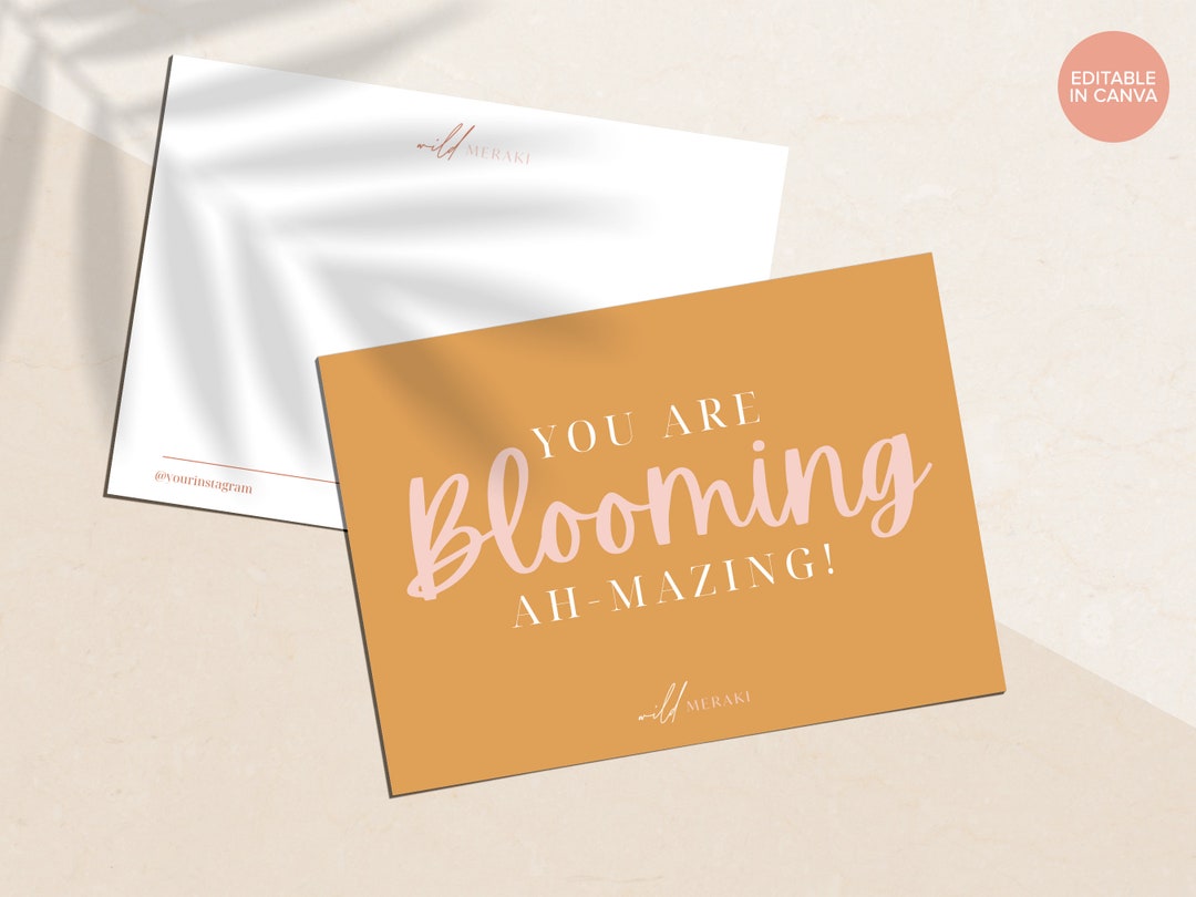 Florist Message Card Template for Floral Design Businesses | Editable ...