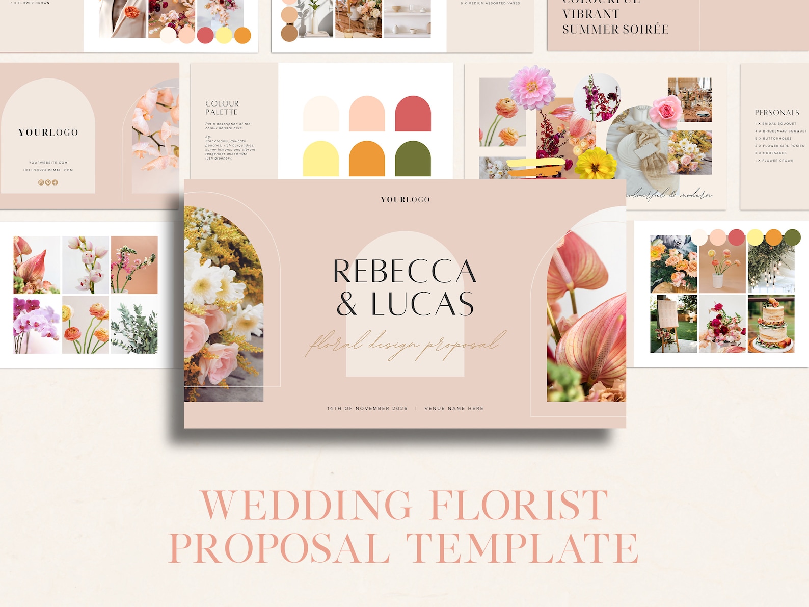 Wedding Florist Proposal Template | Event Floral Design Mood Board ...