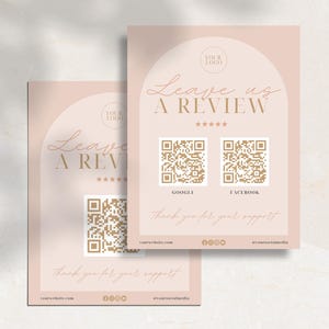 Review Sign Template With QR Code | Editable in Canva | Customer ...
