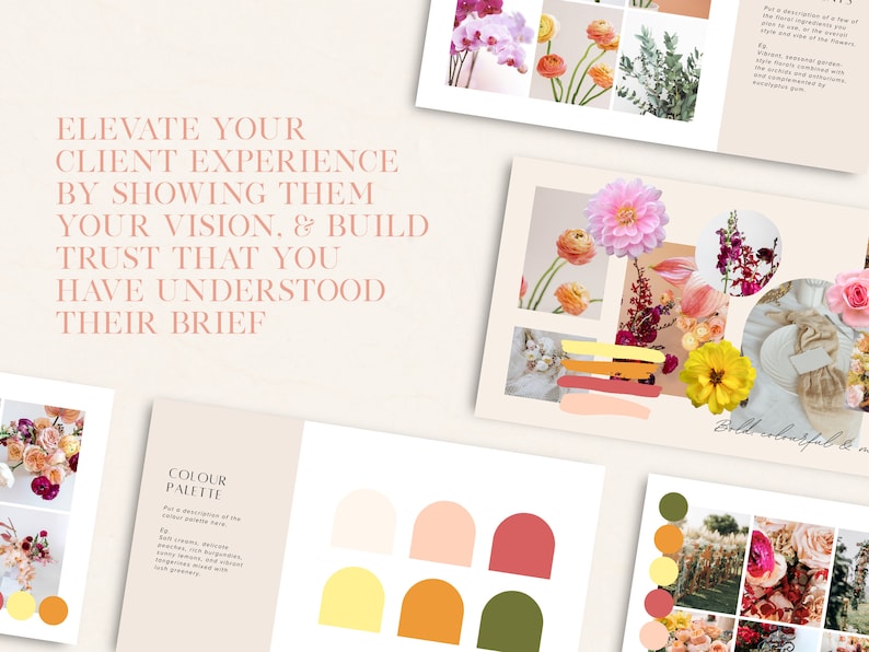 Wedding Florist Proposal Template | Event Floral Design Mood Board ...