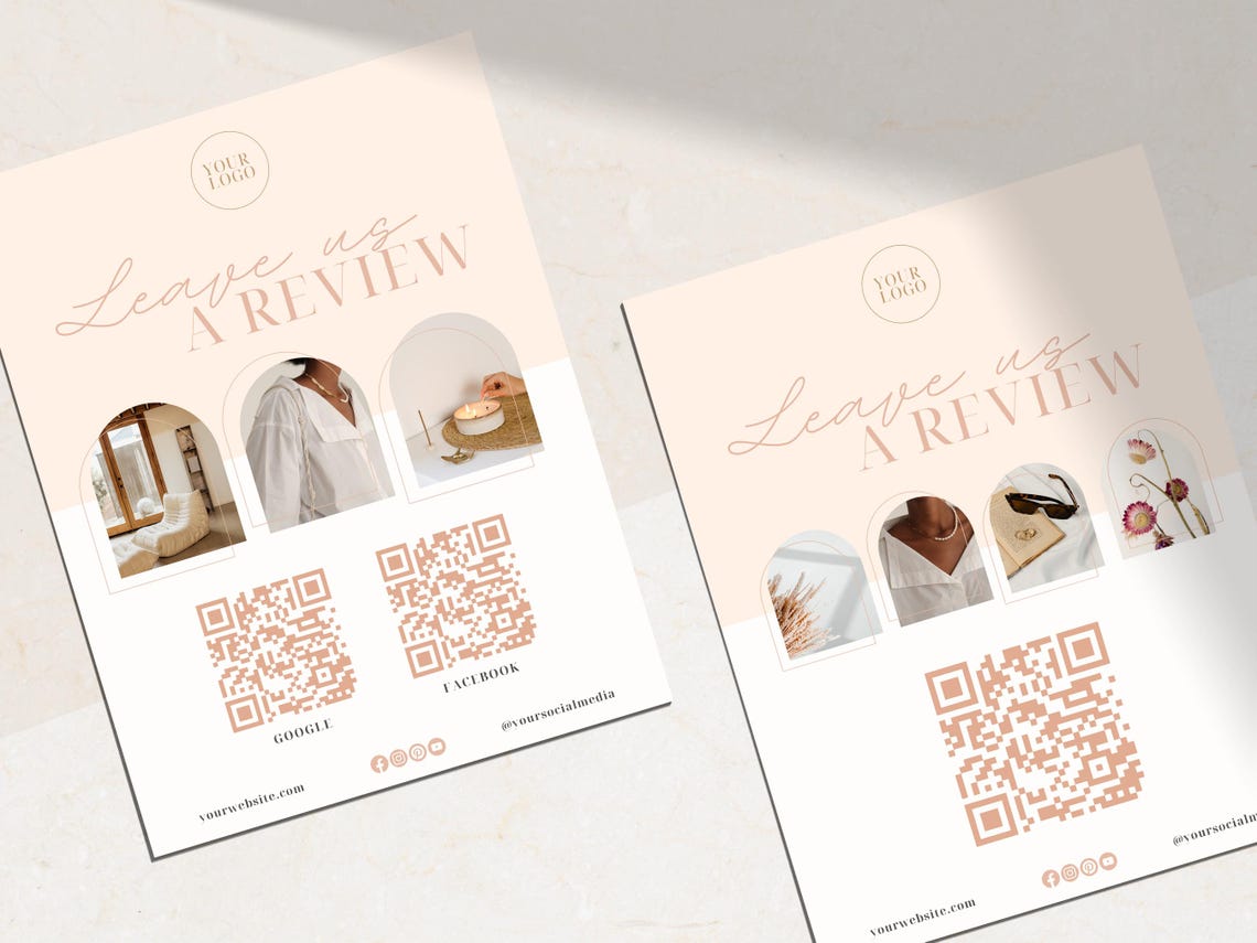 Review Sign Template With QR Code | Editable in Canva | Customer ...