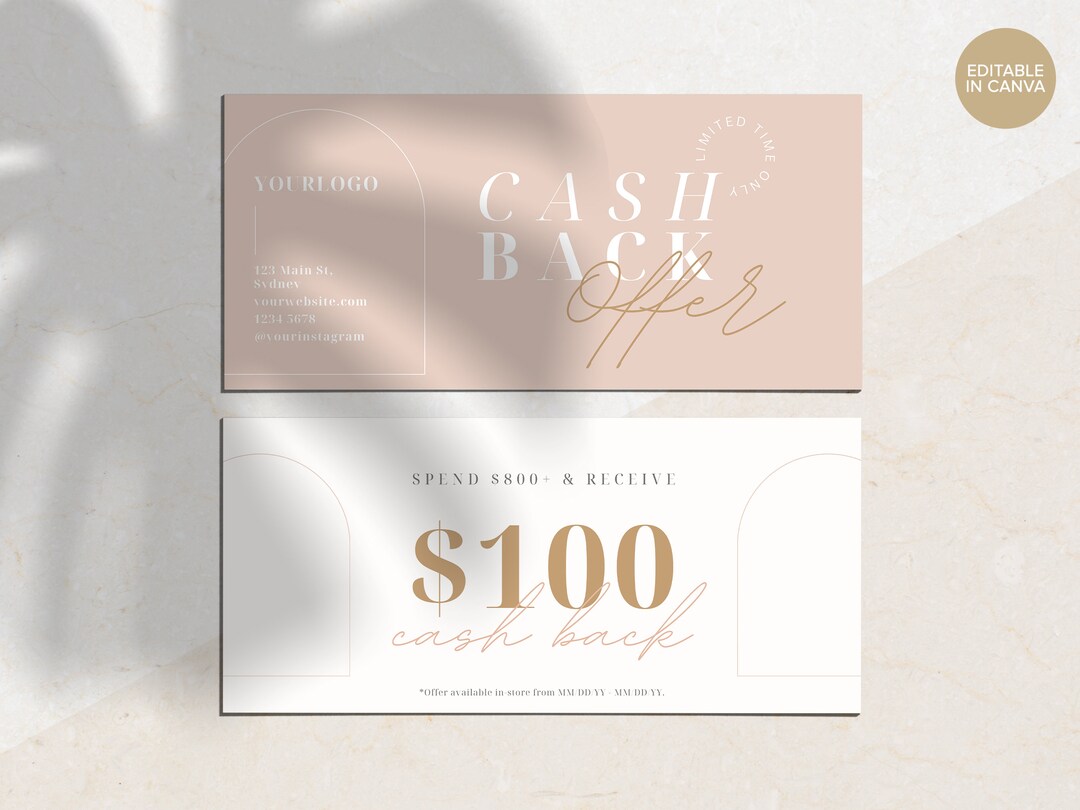 Cash Back Voucher Template | Editable Canva Business Promotion ...