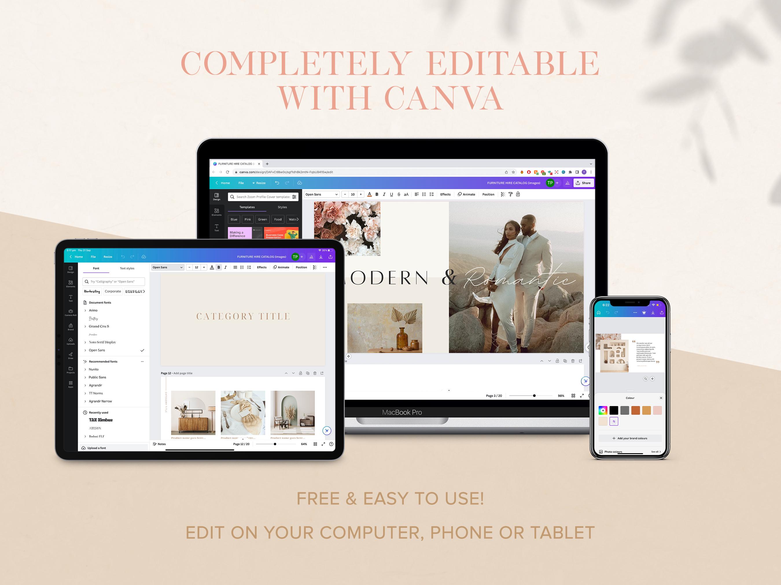 Event Hire Catalogue Canva Template | Luxury Wedding Furniture Guide ...