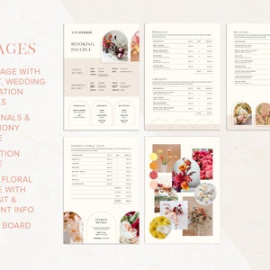 Florist Wedding Invoice Template | Event Floral Design Quote With Mood ...