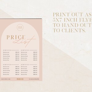 Luxe Price List Canva Template | Minimalist Services Pricing Sheet ...