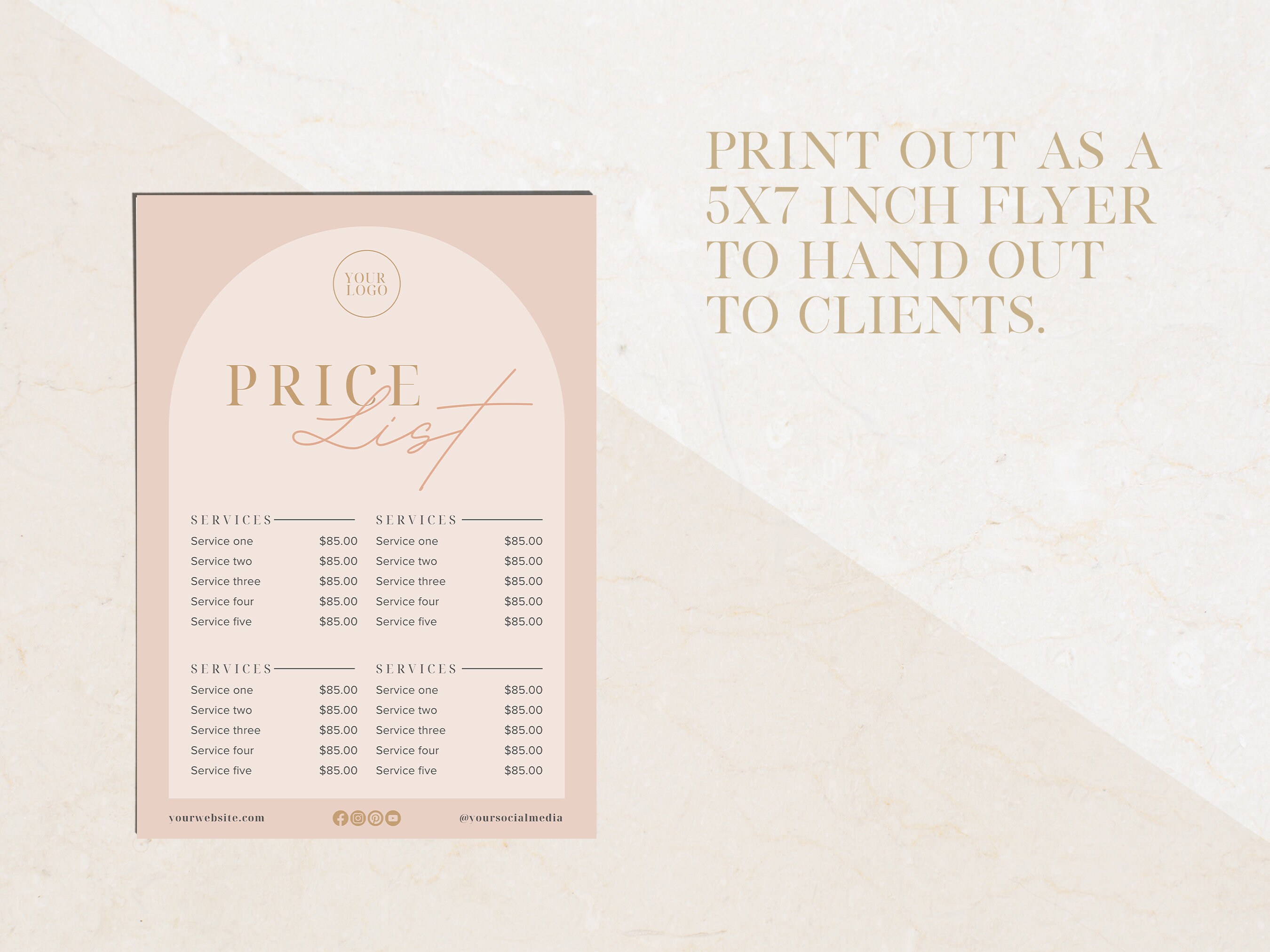 Luxe Price List Canva Template | Minimalist Services Pricing Sheet ...