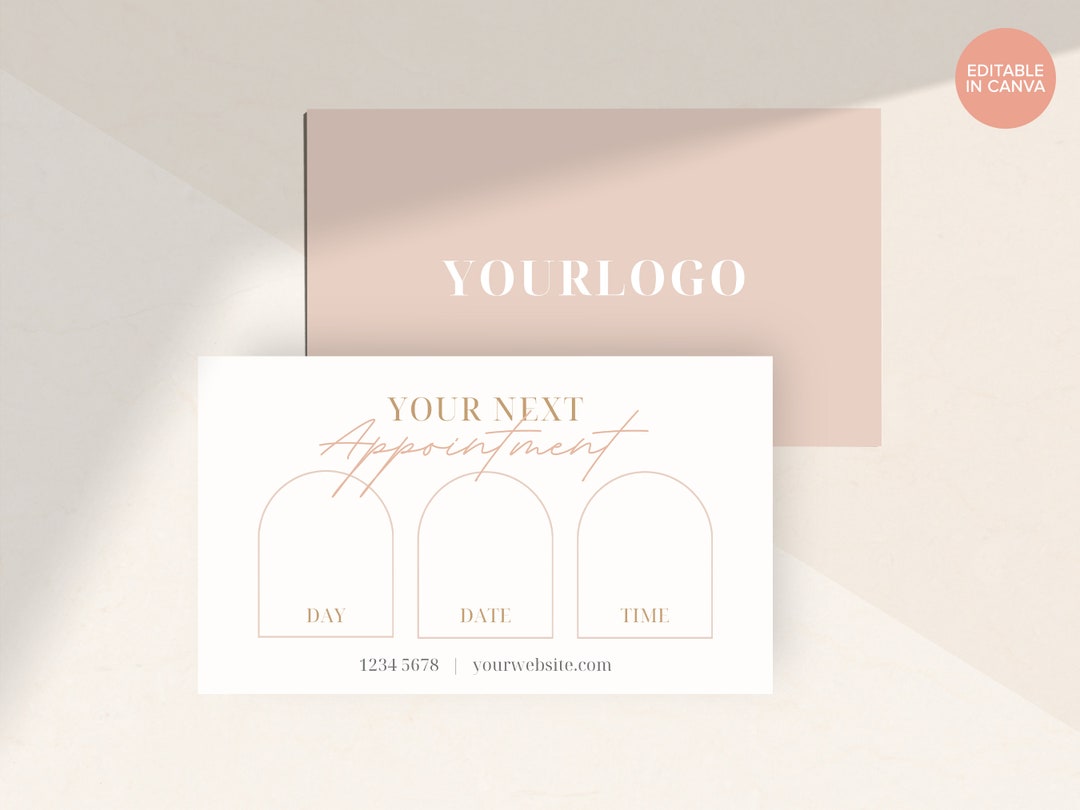 Printable Appointment Card Template | Editable in Canva | Luxe Business ...