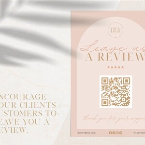 Review Sign Template With QR Code | Editable in Canva | Customer ...