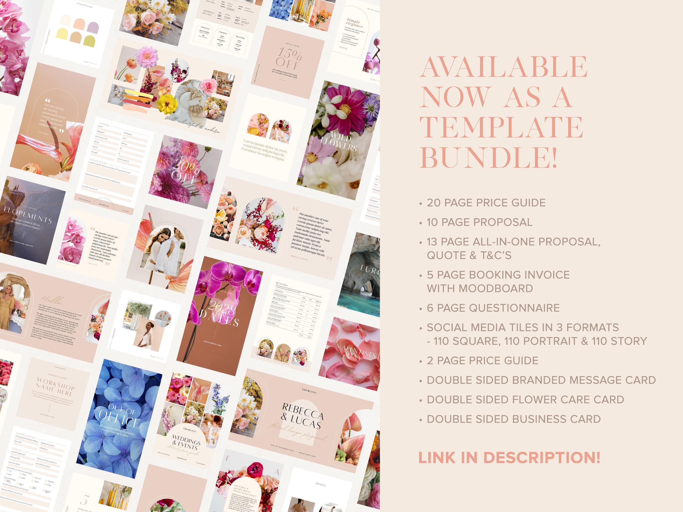 Wedding Florist Questionnaire Template | Luxe 6 Page Client Intake Form ...