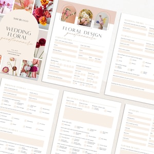 Wedding Florist Questionnaire Template | Luxe 6 Page Client Intake Form ...