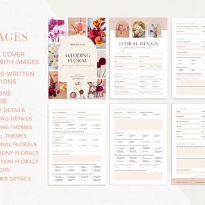 Wedding Florist Questionnaire Template | Luxe 6 Page Client Intake Form ...