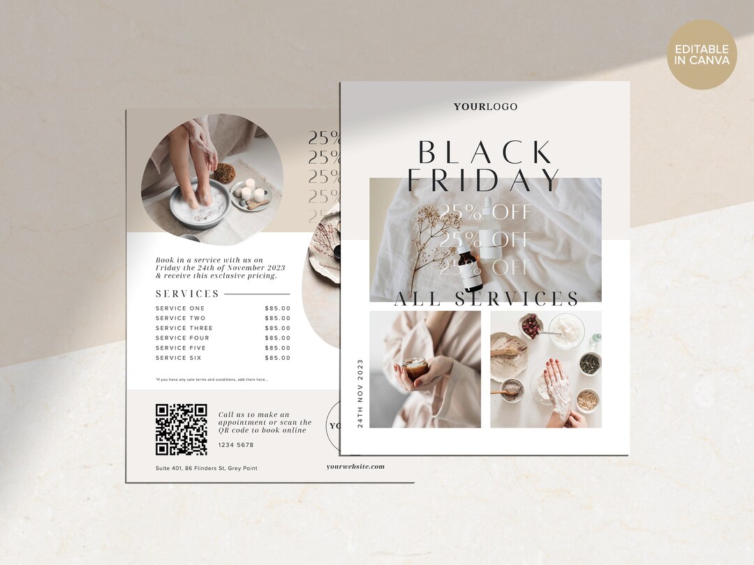 Black Friday Flyer Template | Printable Sale Promotion for Service ...