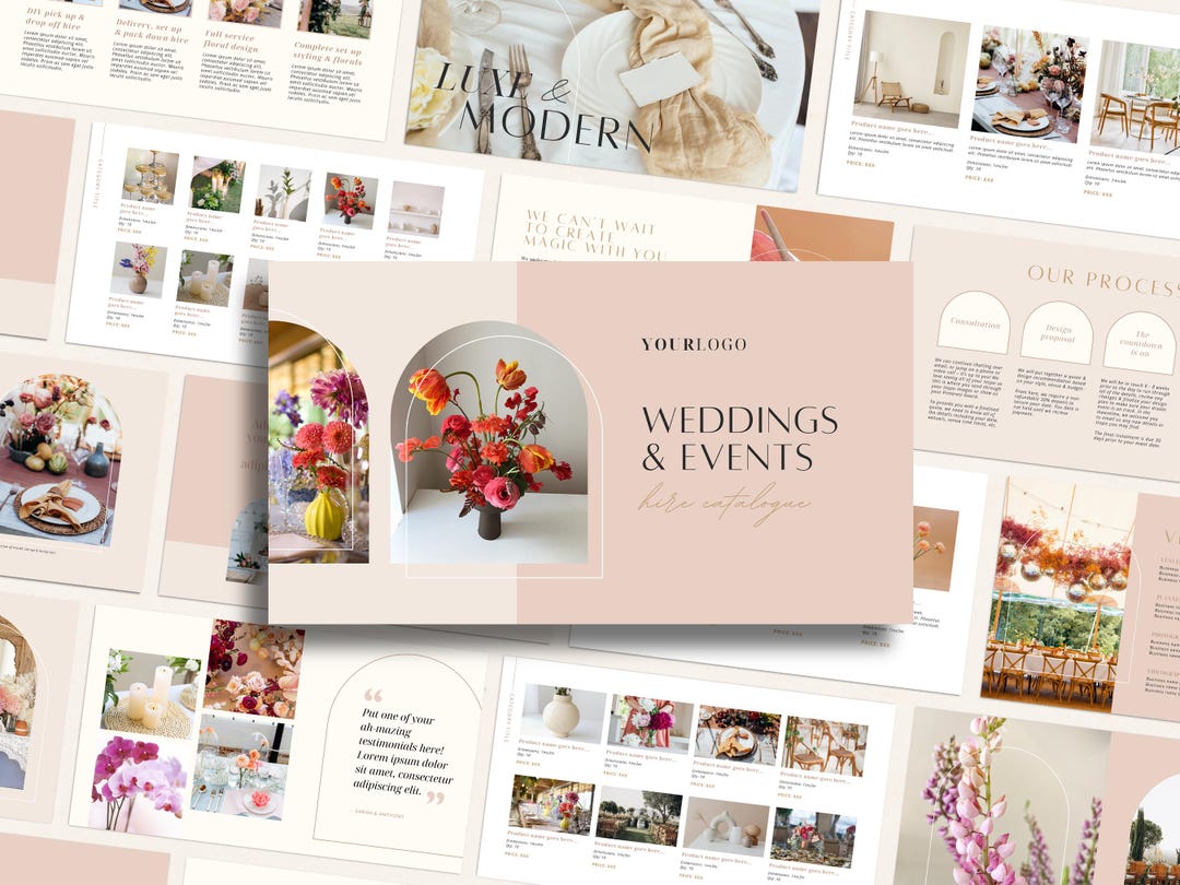Event Hire Catalog Template | Furniture Price Guide | Wedding Styling ...