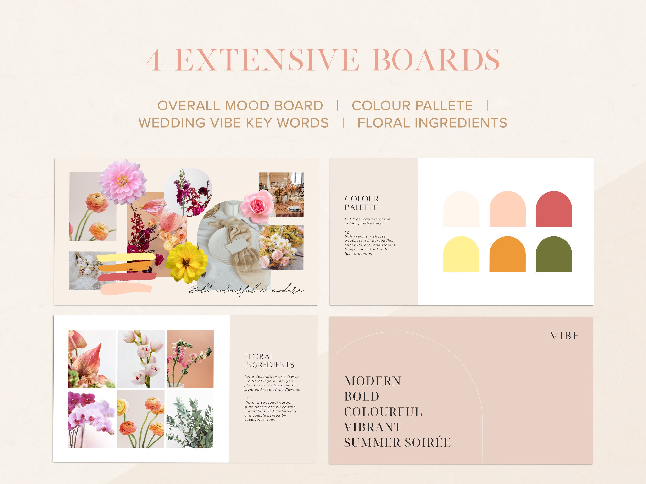 Wedding Florist Proposal Template Event Floral Design Mood Board Client ...